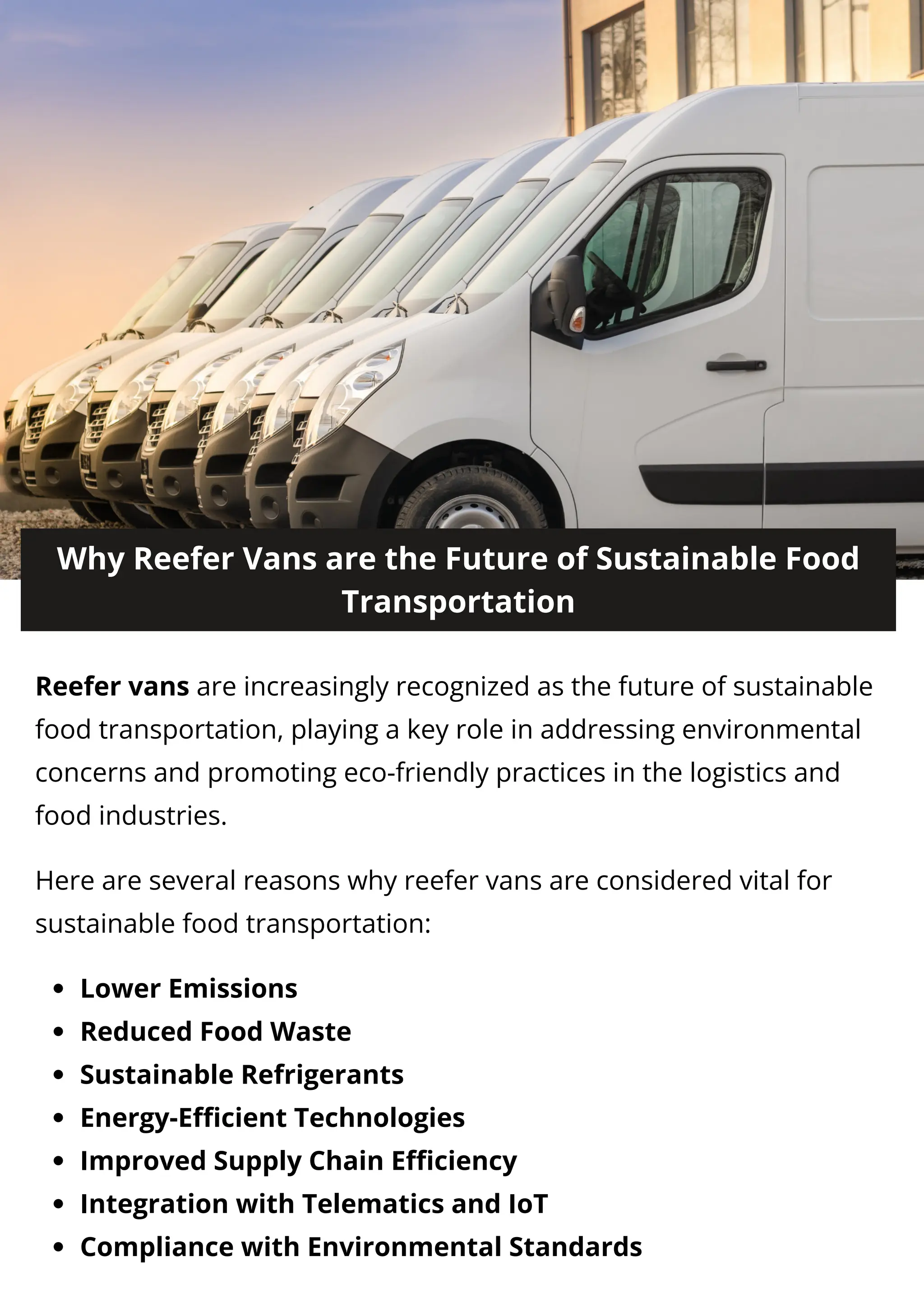 Why Reefer Vans are the Future of Sustainable Food Transportation? | PDF