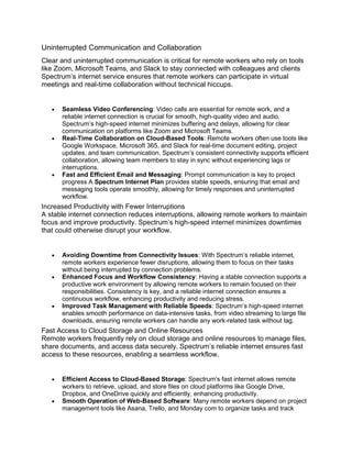 Why Reliable Spectrum Internet Is Essential for Remote Work Success? | PDF