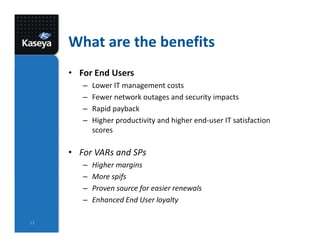 For VARs and MSPs | Why Resell Kaseya | PPT