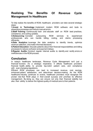 Why Revenue Cycle Management Matters For RCM Healthcare Providers.ppt