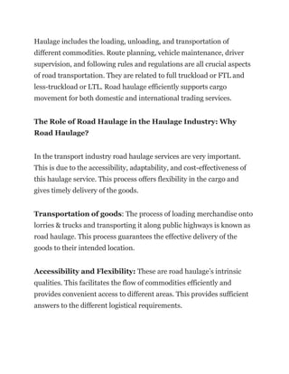 Why Road Haulage is the Best Transport Solution for Your Business.pdf