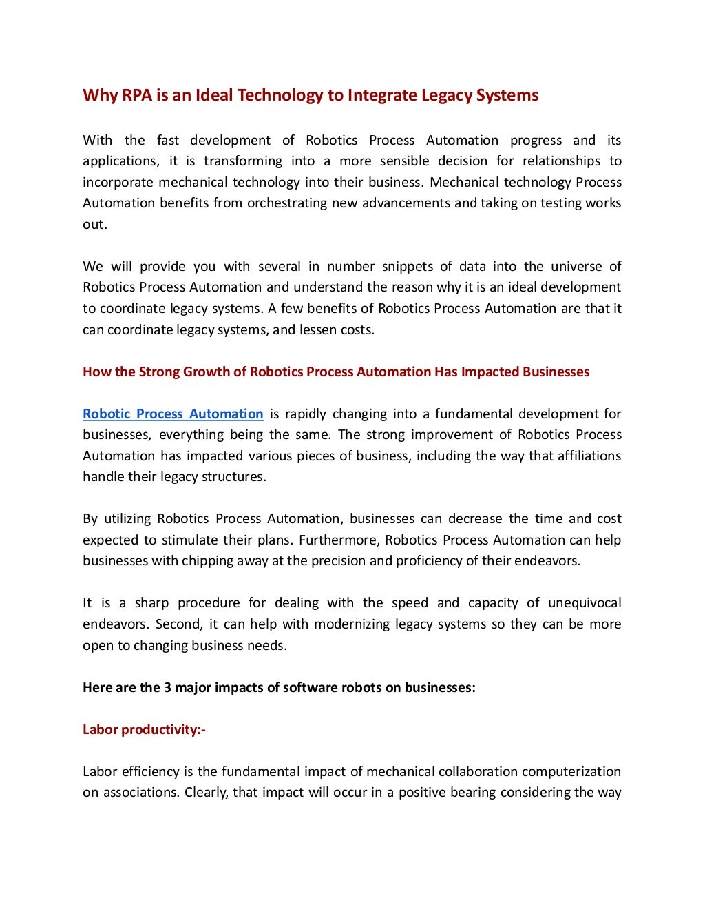 Why RPA is an Ideal Technology to Integrate Legacy Systems.pdf Why RPA is an Ideal Technology to Integrate Legacy Systems.pdf