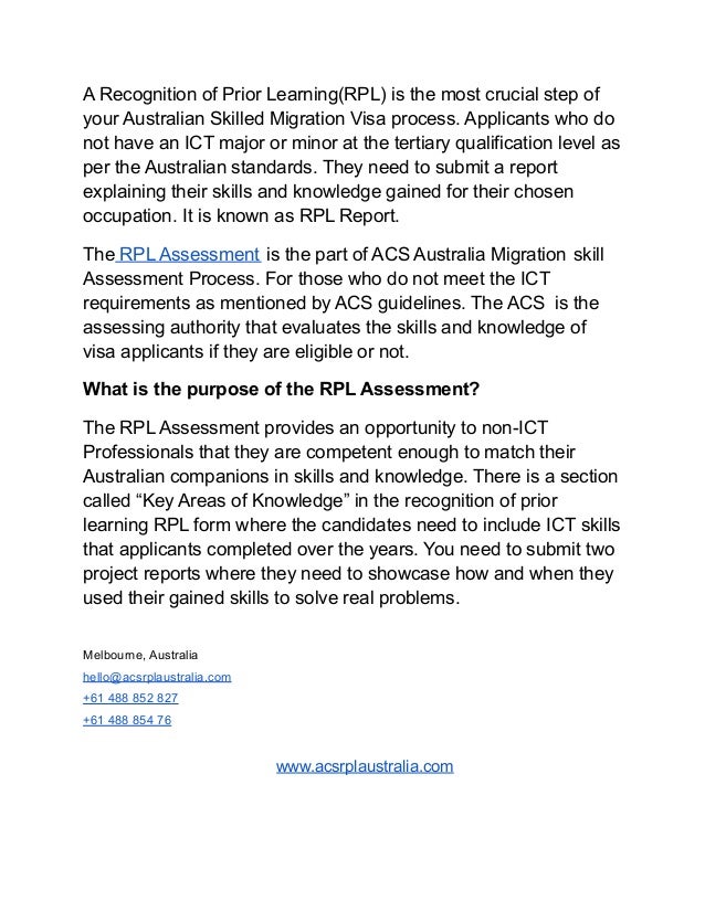 Why rpl report is required