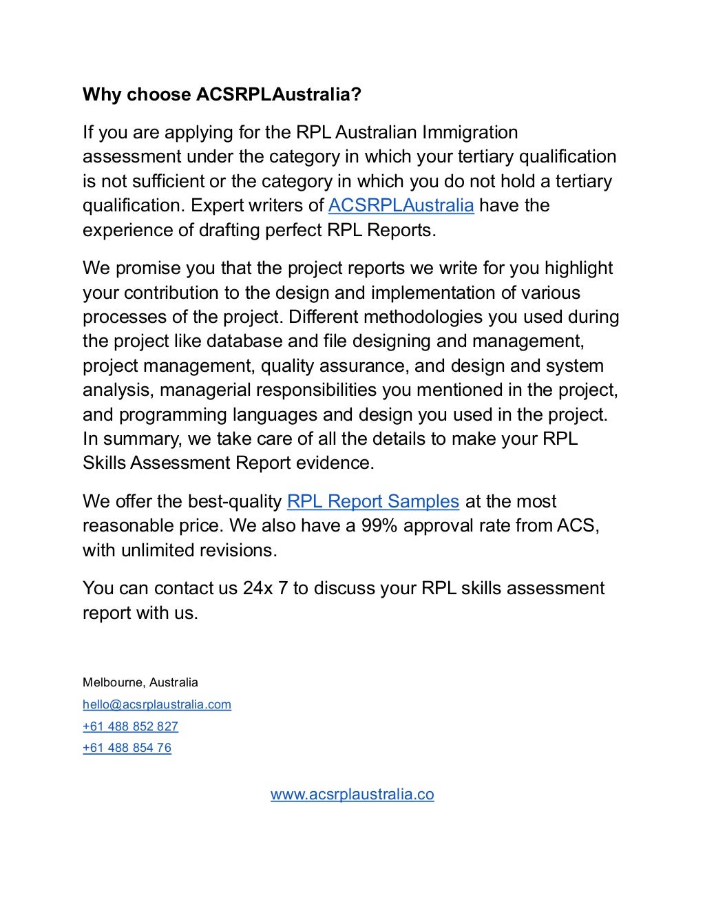 Why rpl report is required