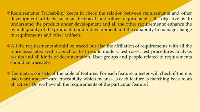 Why RTM (Requirement Traceability Matrix) is important in testing? | PPT