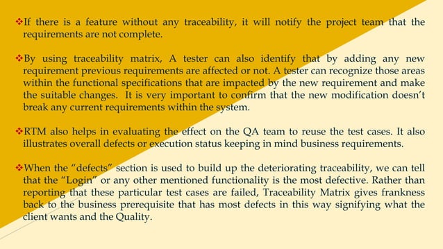 Why RTM (Requirement Traceability Matrix) is important in testing? | PPT