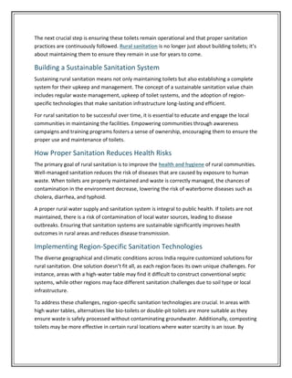 Why Rural Sanitation is Key to Achieving a Cleaner India | PDF