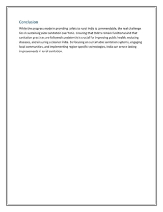 Why Rural Sanitation is Key to Achieving a Cleaner India | PDF