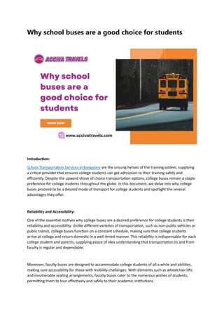 Why school buses are a good choice for students.docx