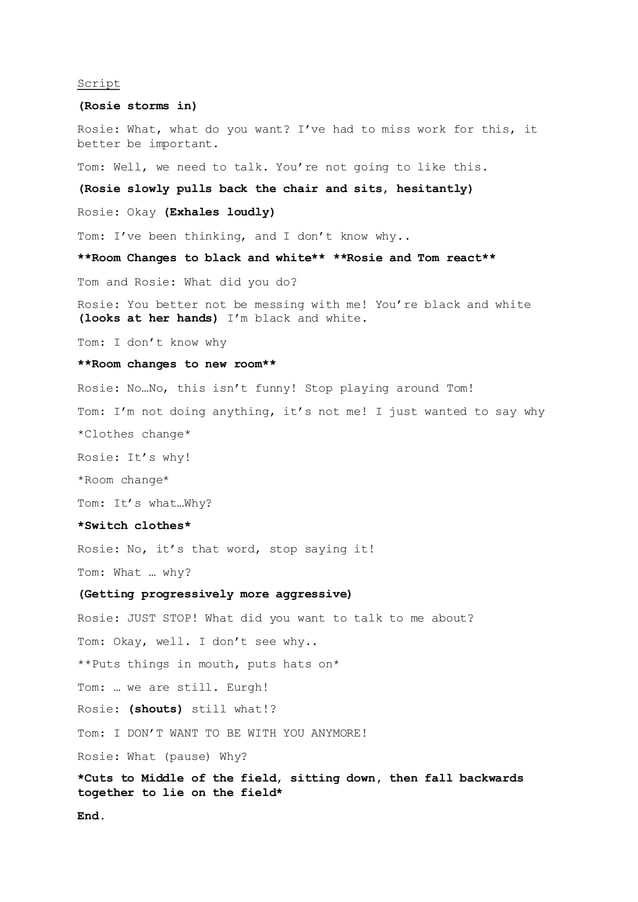 Preliminary task script | DOCX