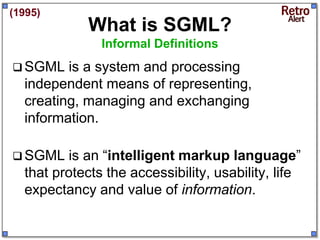 Why SGML (Retro Alert 1995) | PDF