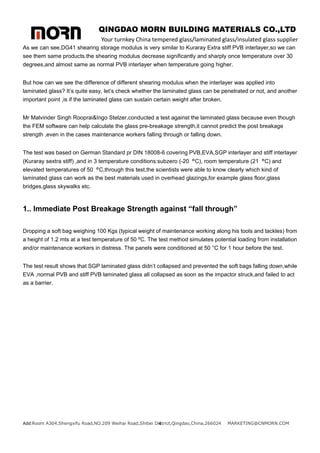 Why sgp laminated glass cannot be replaced by dg41 laminated glass ...