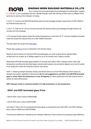 Why sgp laminated glass cannot be replaced by dg41 laminated glass ...