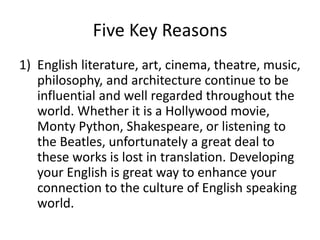 Why should i learn english | PPTX