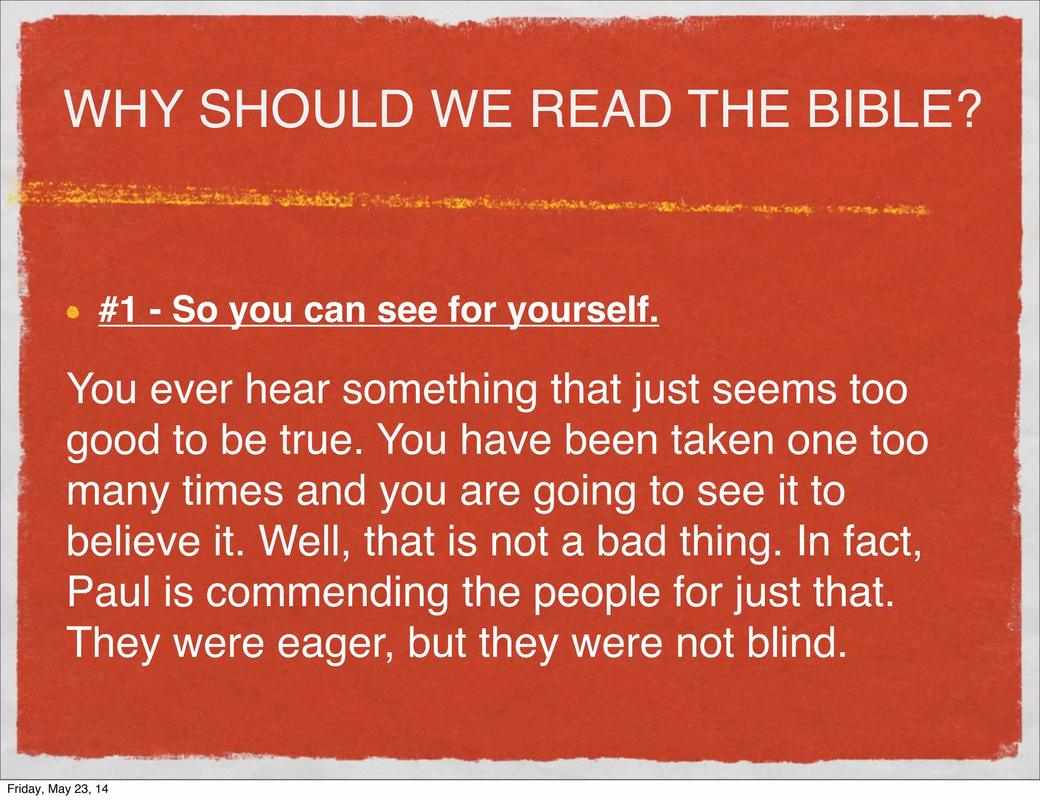 Why should I read the Bible? | PPT