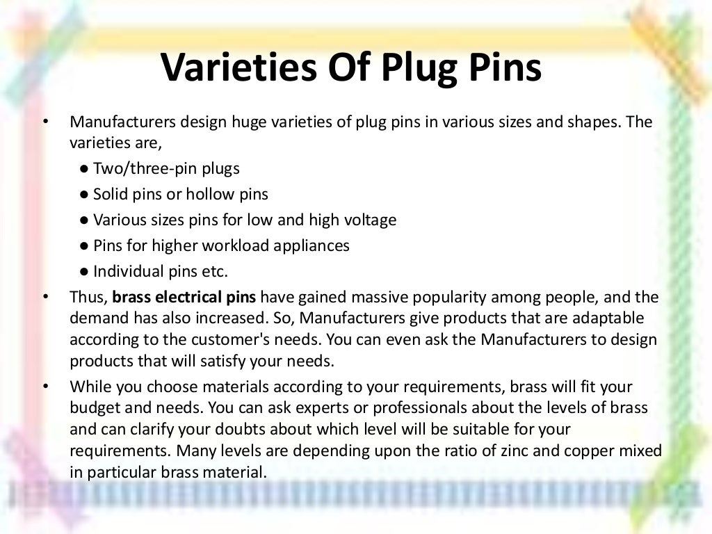 Benefits of using brass in plug pins | PPTX