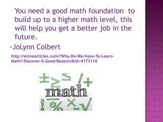 Why should we learn math? | PPTX