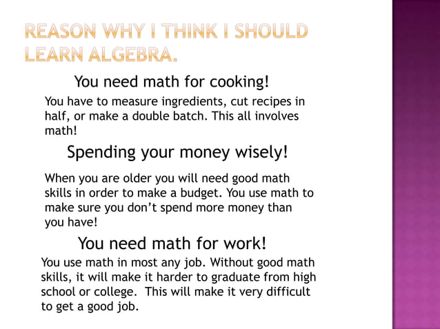 Why should we learn math? | PPTX | Games and Puzzles | Hobbies & Interests