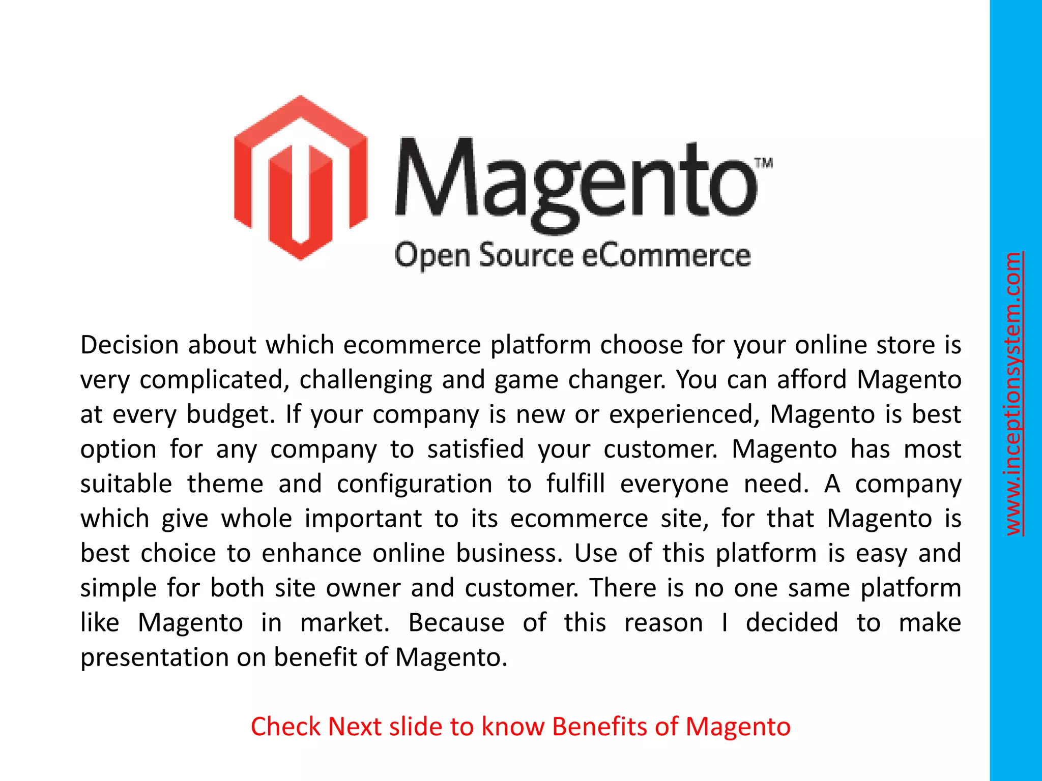Why you choose Magento as your ecommerce platform? | PPT