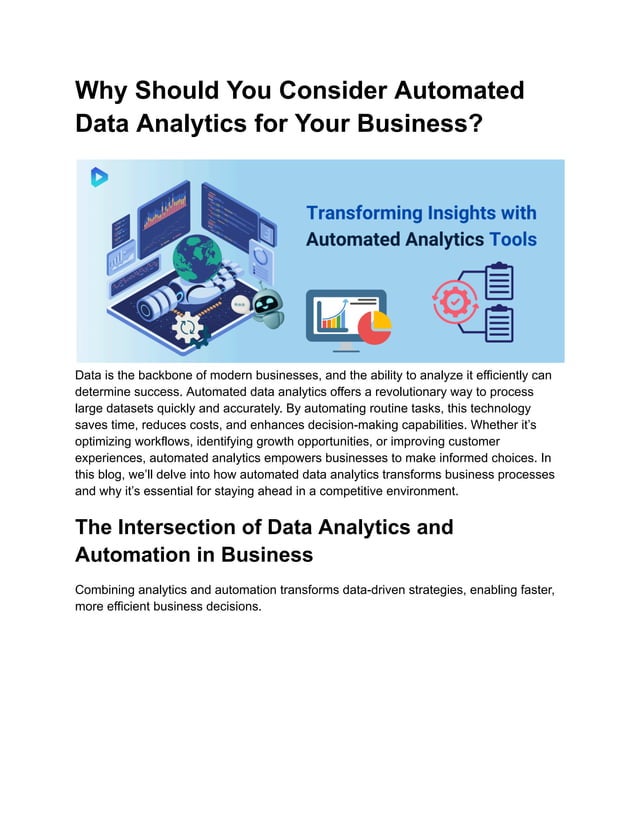 Unlocking Business Growth with Automated Data Analytics | PDF