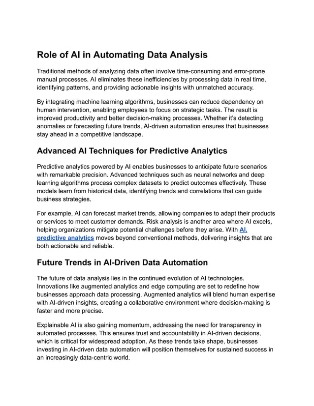 Unlocking Business Growth with Automated Data Analytics | PDF