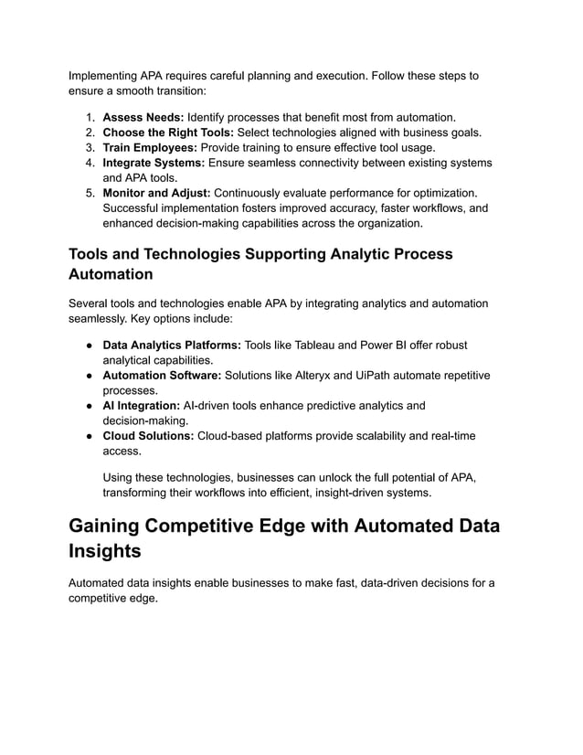 Unlocking Business Growth with Automated Data Analytics | PDF