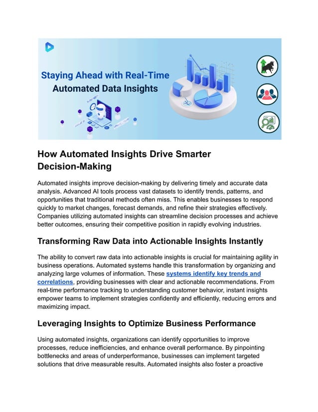 Unlocking Business Growth with Automated Data Analytics | PDF