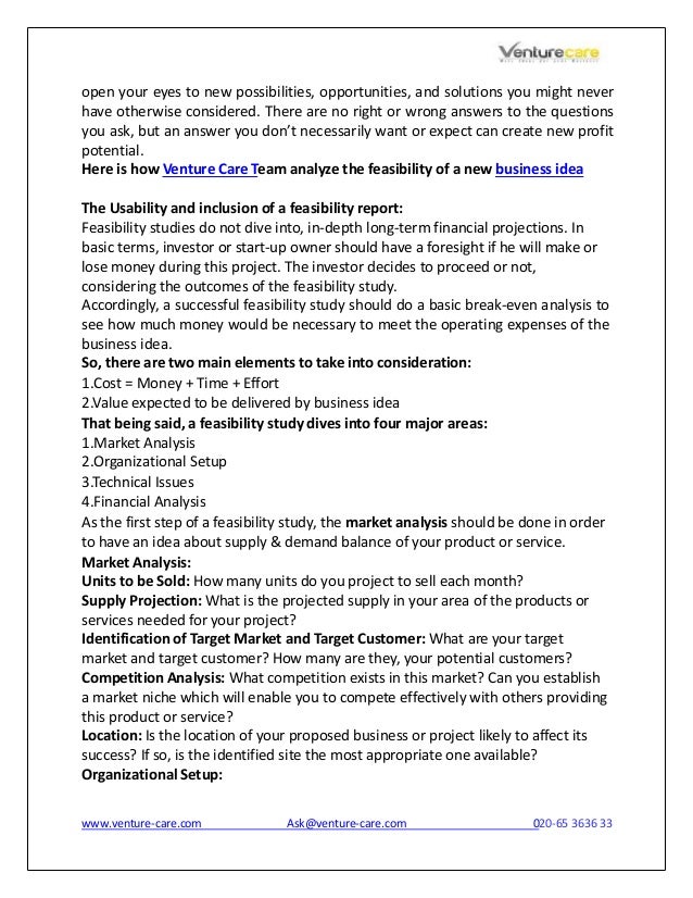 Conducting A Feasibility Study For New Business How To Write A Feas Conducting A Feasibility Study For New Business How To Write A Feas