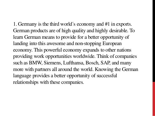 Why Should you Learn German? Why Should you Learn German?