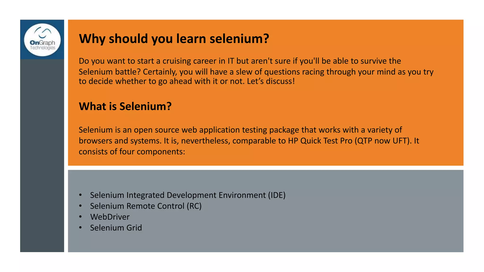 Why should you learn Selenium? | PPT Why should you learn Selenium? | PPT