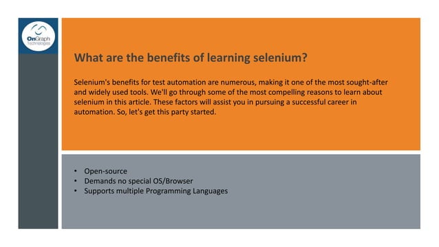 Why should you learn Selenium? | PPT Why should you learn Selenium? | PPT