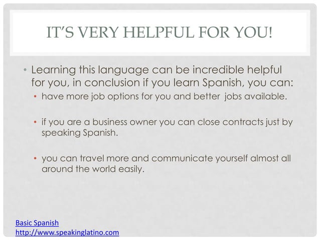 Why should you learn spanish pt 1 | PPT