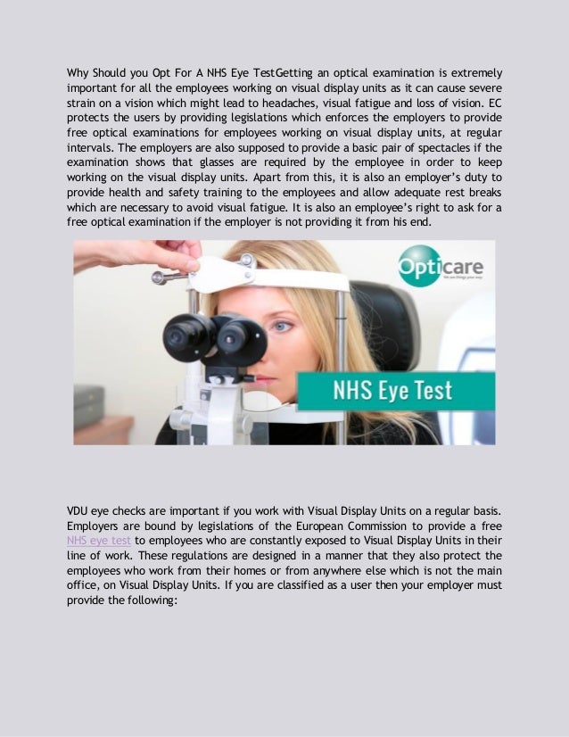 Why Should you Opt For A NHS Eye Test Why Should you Opt For A NHS Eye Test