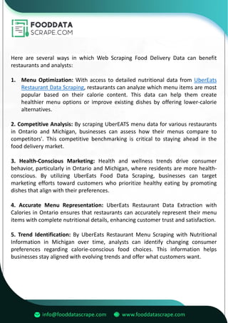 Scrape UberEATS Menu Data with Calories for Ontario and Michigan | PDF