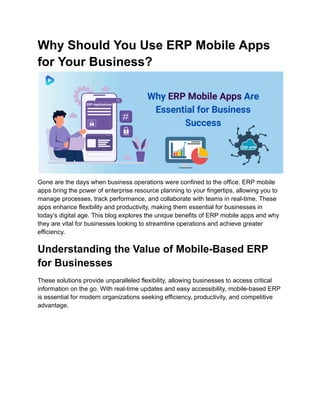 Benefits of ERP Mobile Apps for Modern Enterprises | PDF