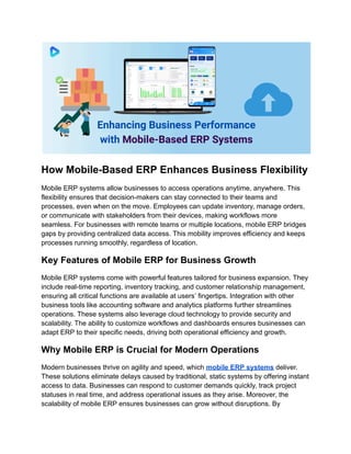 Benefits of ERP Mobile Apps for Modern Enterprises | PDF