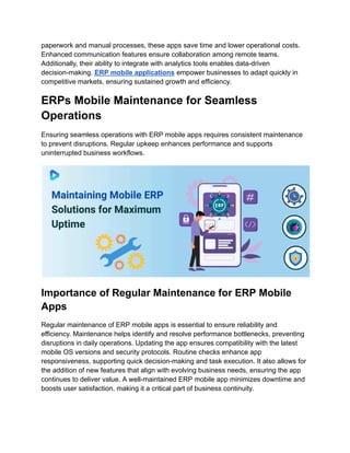 Benefits of ERP Mobile Apps for Modern Enterprises | PDF