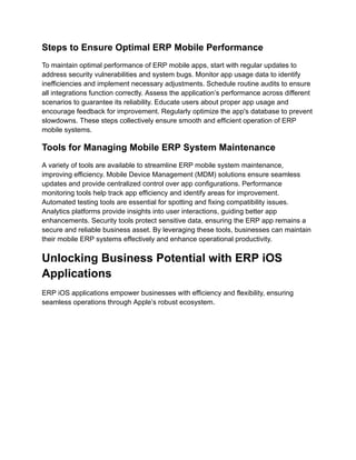 Benefits of ERP Mobile Apps for Modern Enterprises | PDF