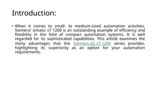Why Siemens PLC S7-1200 is the best choice for Compact Automation ...