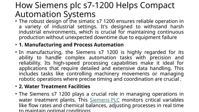 Why Siemens PLC S7-1200 is the best choice for Compact Automation ...