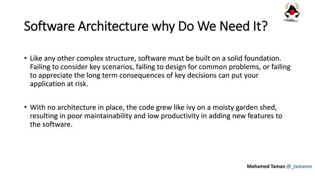 Why software architecture (Mobile Architecture)? | PPTX