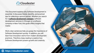 Why Software Development is Key to Innovation? | PPT