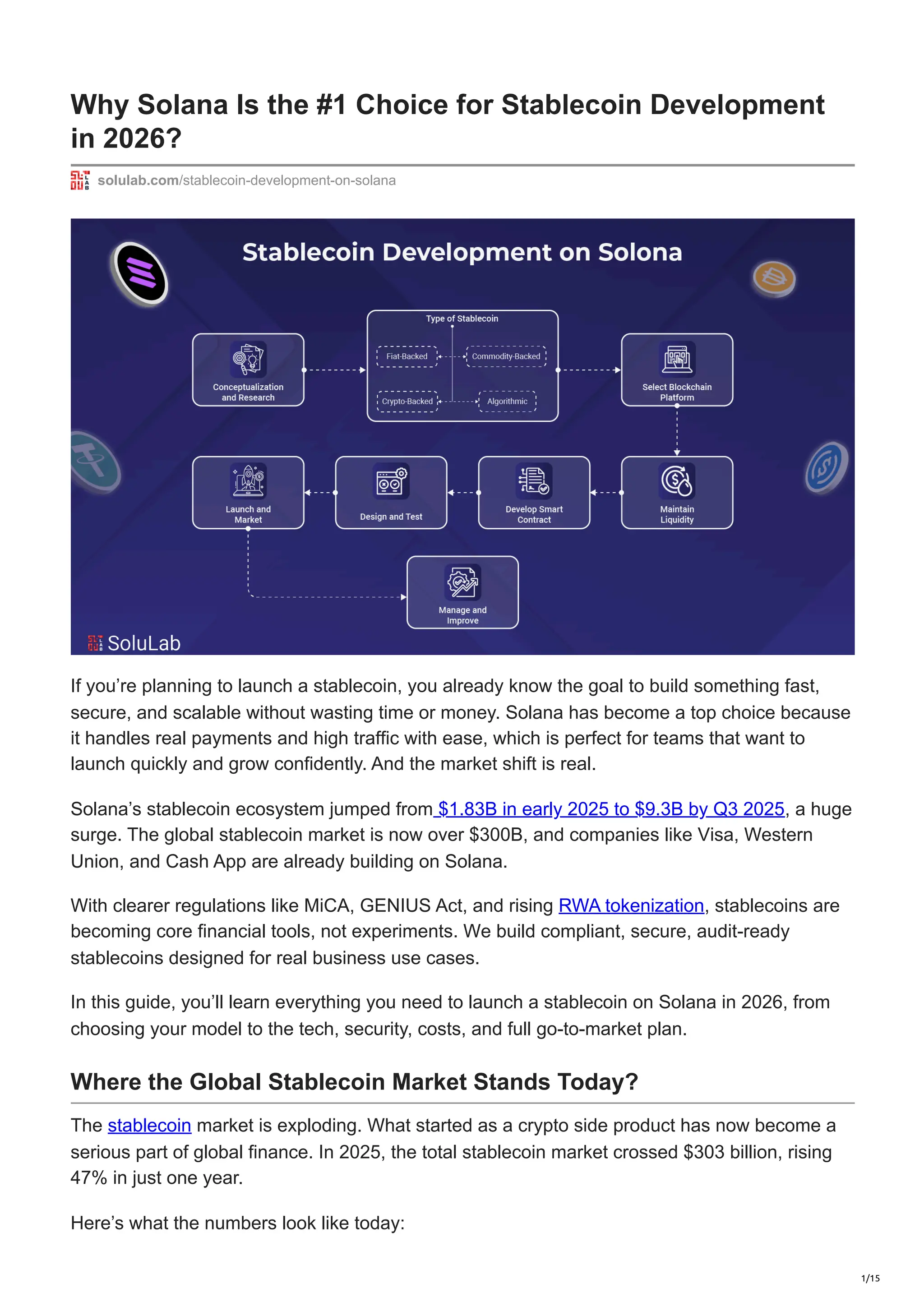 Why Solana Is the 1 Choice for Stablecoin Development in 2026 | PDF