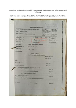 Why SOP??????? in Food Manufacturing unit.pdf
