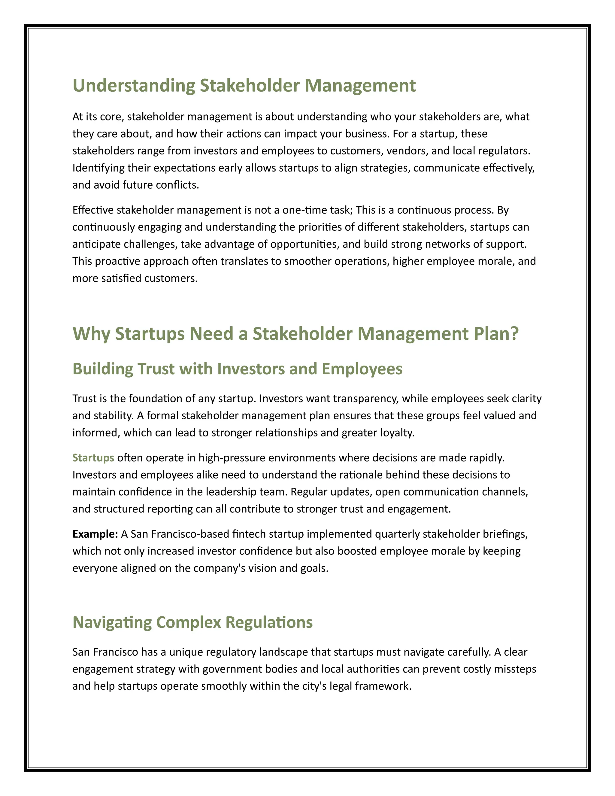 Why Startups in San Francisco Need a Strong Stakeholder Management Plan ...