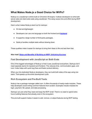 A Comprehensive Guide to Node.js for Fast MVP Development | PDF