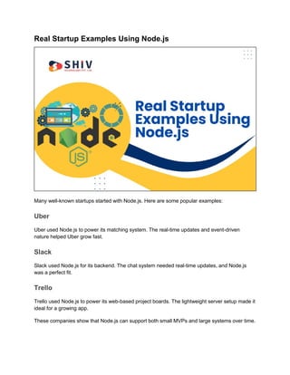 A Comprehensive Guide to Node.js for Fast MVP Development | PDF