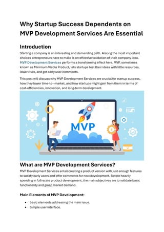Why Startup Success Dependents on MVP Development Services Are Essential | PDF