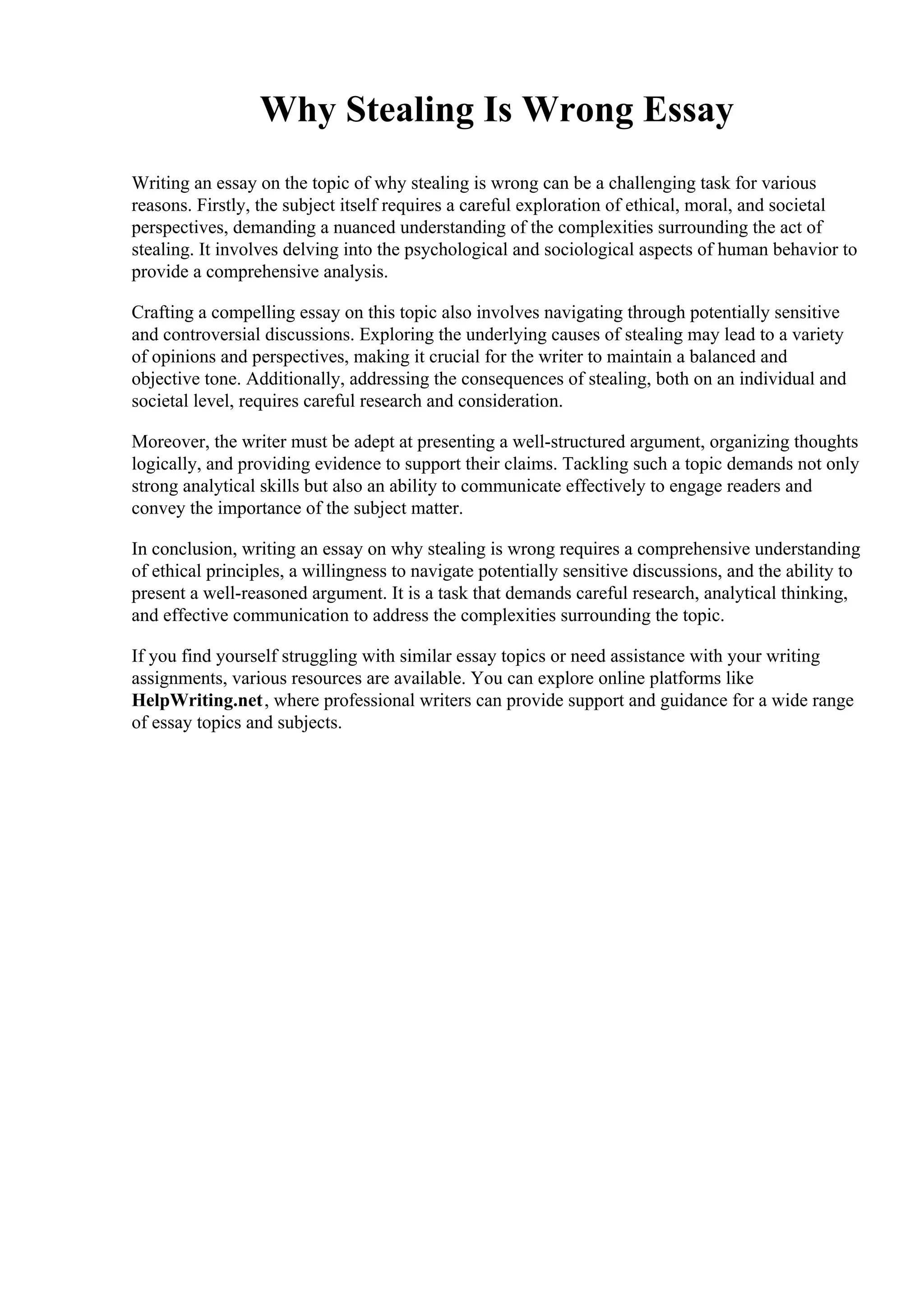 Why Stealing Is Wrong Essay.pdf