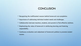 WHY STUDENTS DON’T DO THEIR HOMEWORK AT HOME | PPT